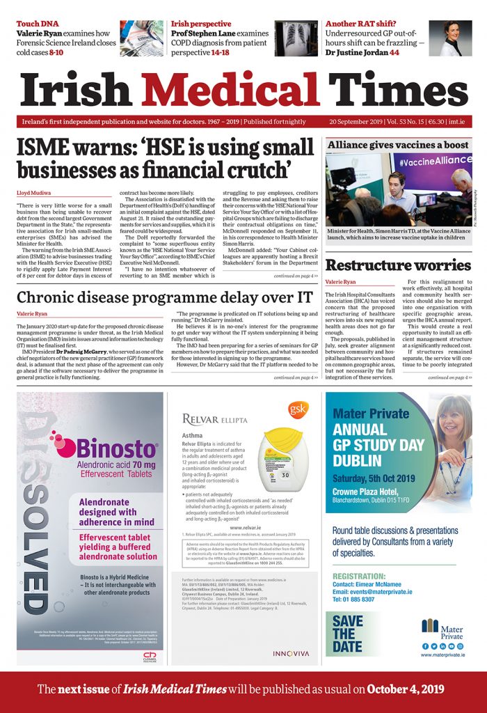 20 September 2019 - Irish Medical Times